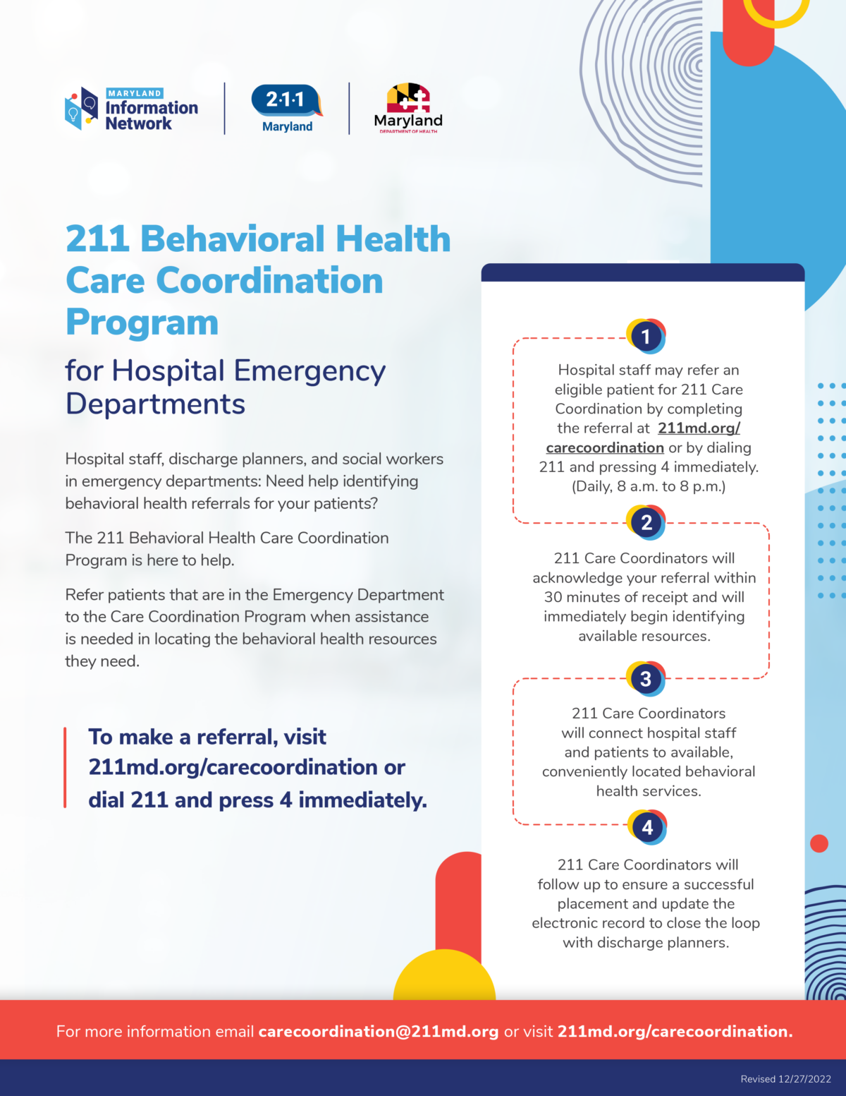 Care Coordination Patient Referral - 211 Maryland